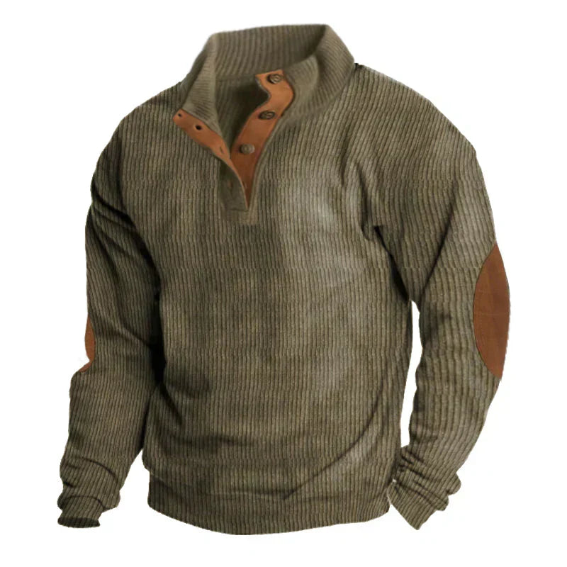 Ferdinand Pullover mit geripptem Knopf – ModehausNicoleInc